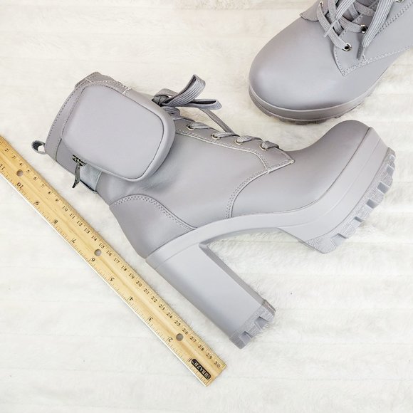 Cape Robbin | Shoes | Secrets Gray Light Weight Chunky Platform Heel ...